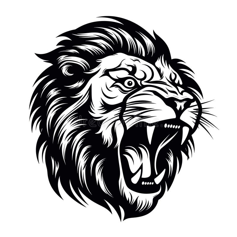 Vector Roaring Lion Head Mascot, Face for Logo, Emblem, Labels Template ...
