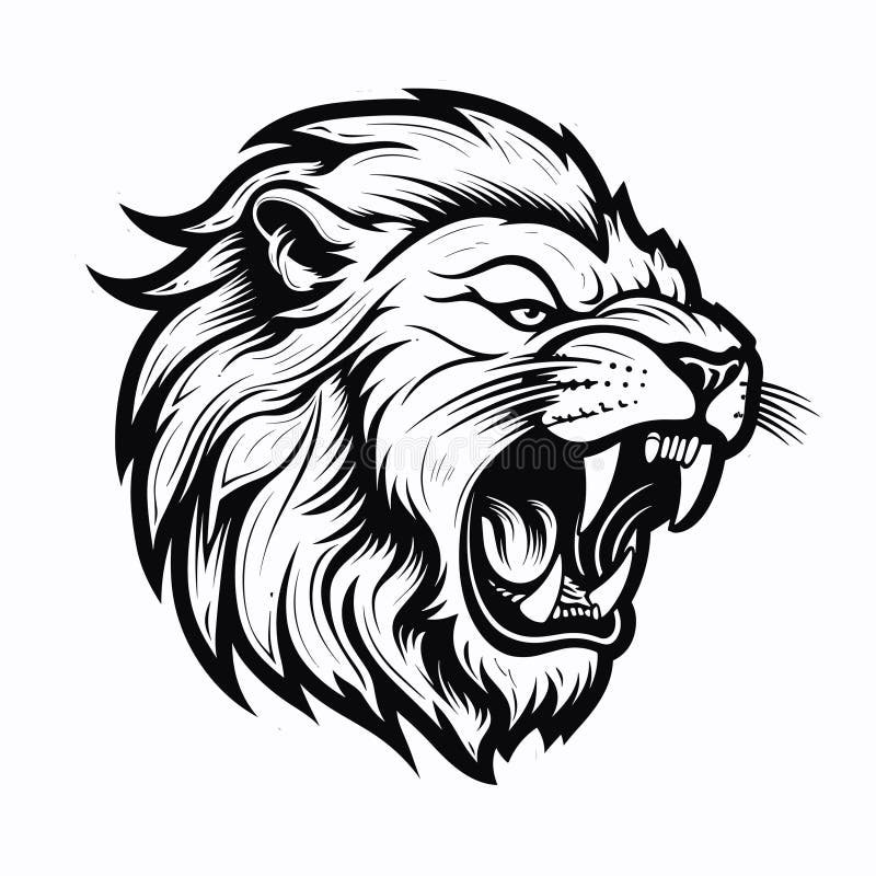 Vector Roaring Lion Head Mascot, Face for Logo, Emblem, Labels Template ...