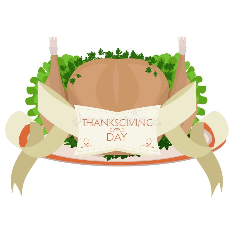 Vector Roast Turkey for Thanksgiving Day Stock Vector - Illustration of ...