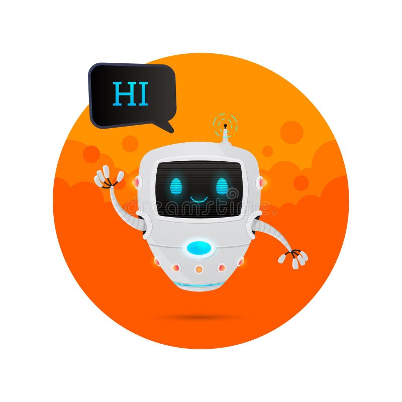 Vector Robot Character Saying Hi Stock Illustration - Illustration of ...