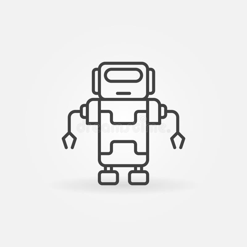 Vector Robot Line Concept Icon in Thin Line Style Stock Vector ...