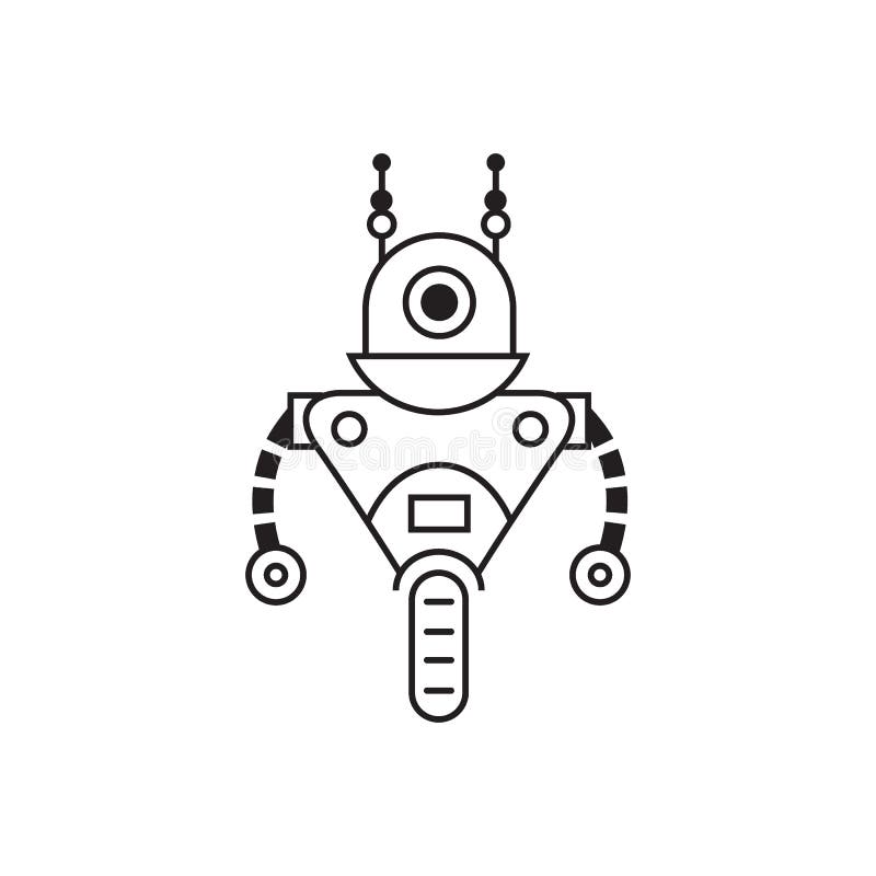 Vector Robot Logo Template Design Line Art Stock Vector - Illustration ...