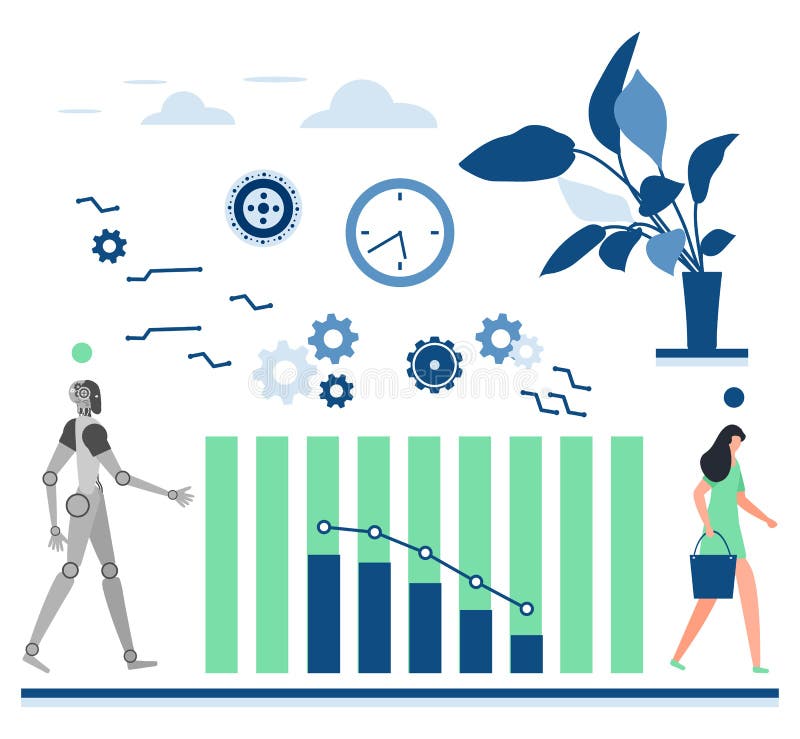 Vector Robot People Competition Job Worker Better Stock Vector ...