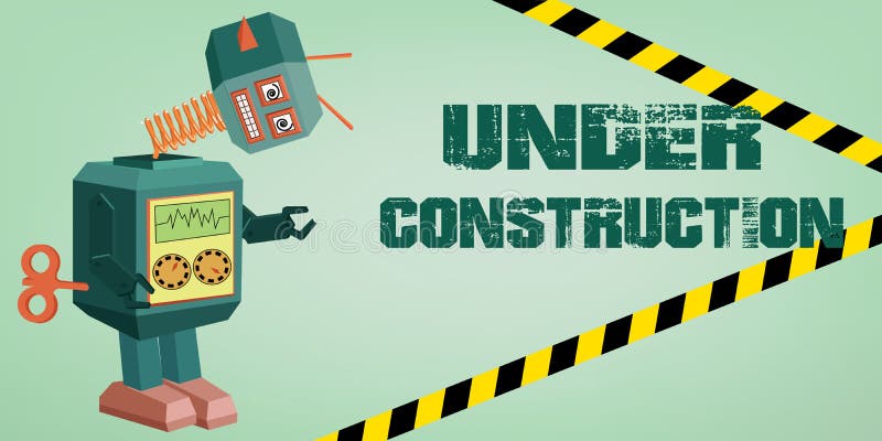 Vector Robot Under Construction Stock Vector - Illustration of internet ...