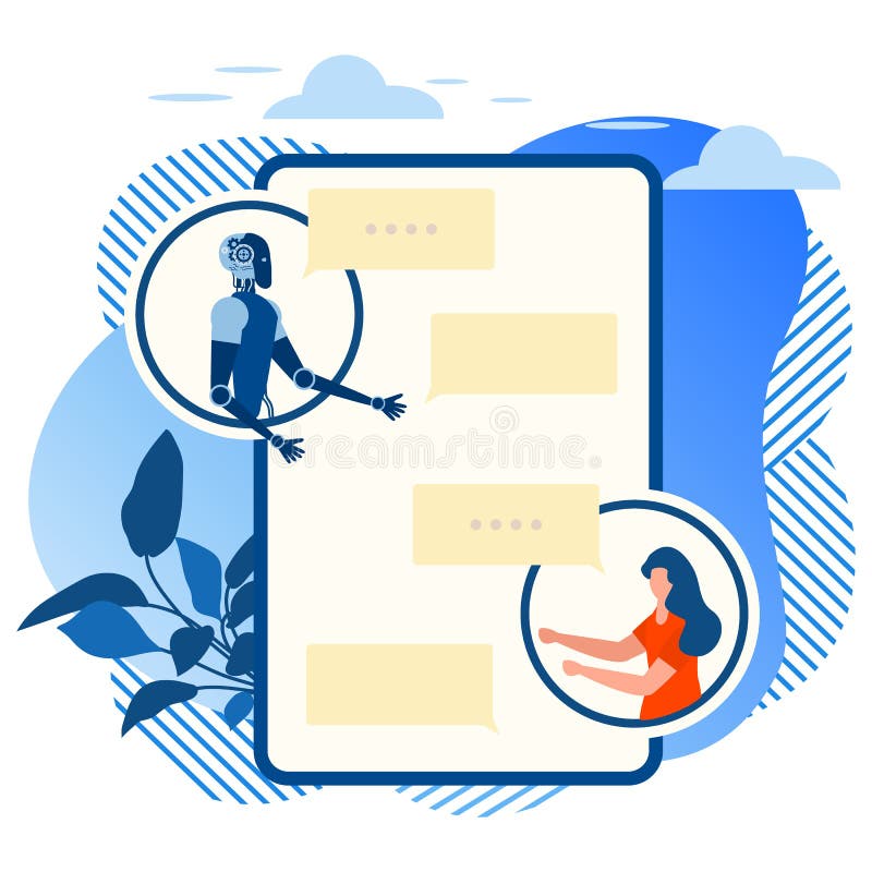 Vector Robot Web Chat Bot Support Service People Stock Vector ...