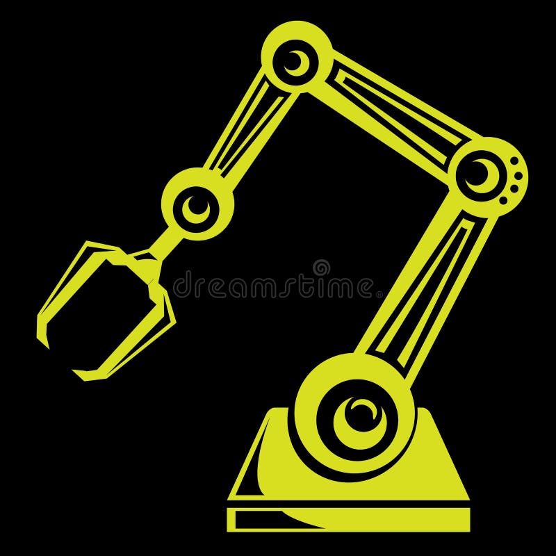 Vector Robotic Arm Symbol. Robot Hand Stock Vector - Illustration of ...