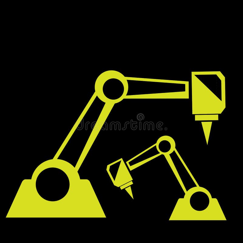 Vector Robotic Arm Symbol. Robot Hand Stock Vector - Illustration of ...