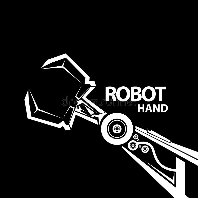 Vector Robotic Arm Symbol. Robot Hand Stock Vector - Illustration of ...