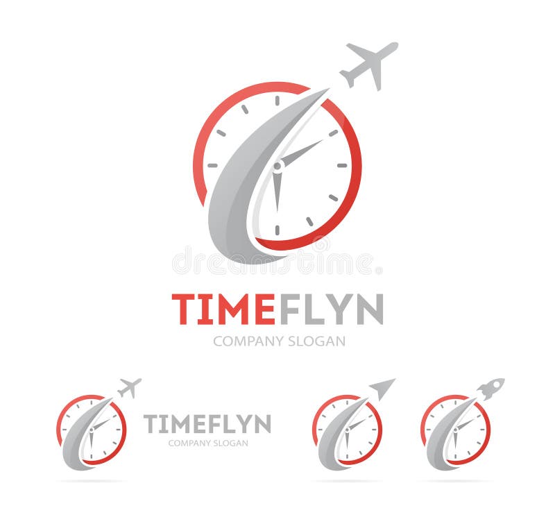 Vector of Rocket and Clock Logo Combination. Airplane and Timer Symbol ...