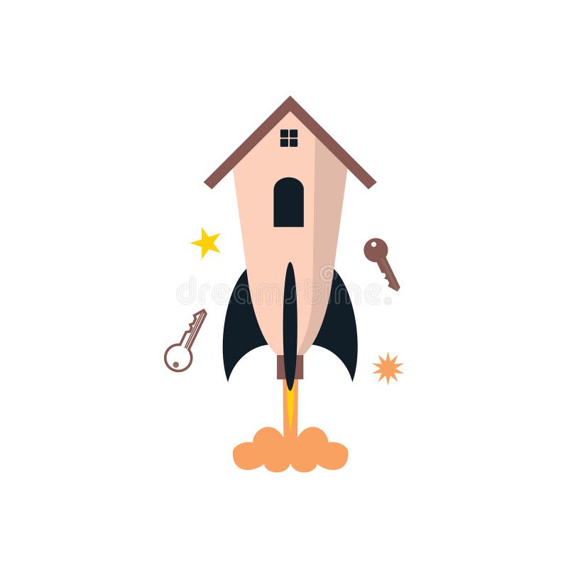 Rocket house vector stock vector. Illustration of design - 198710267