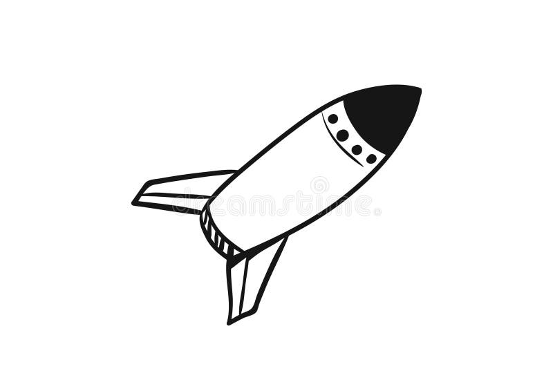 Vector Rocket Icon with Doodle Style Stock Vector - Illustration of ...