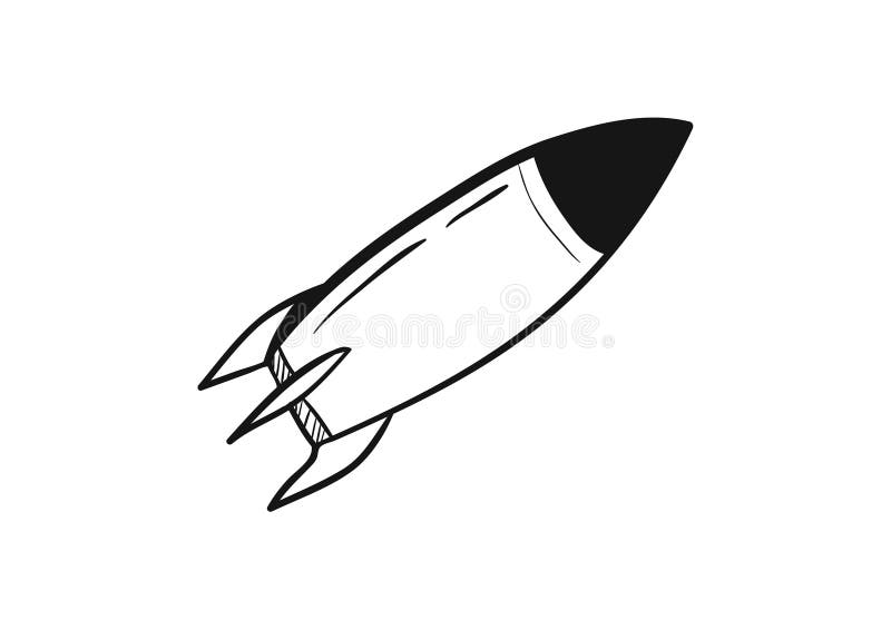 Vector Rocket Icon with Doodle Style Stock Vector - Illustration of ...