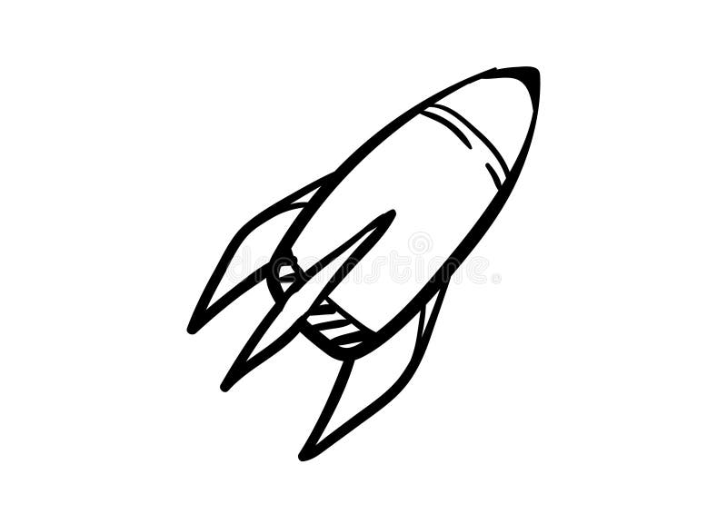 Vector Rocket Icon with Doodle Style Stock Vector - Illustration of ...