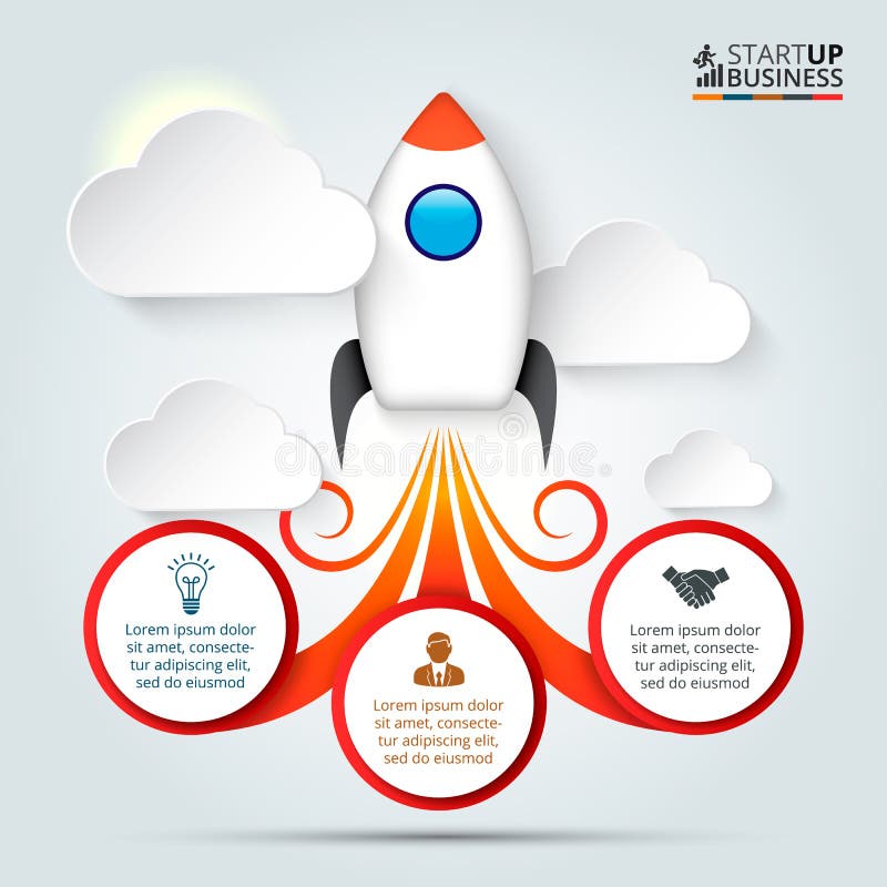 Vector Rocket for Infographic. Stock Vector - Illustration of learn ...