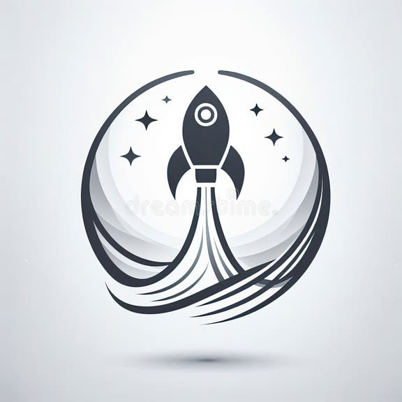 Vector Rocket Launch Concept with Orbit Shape Stock Illustration ...