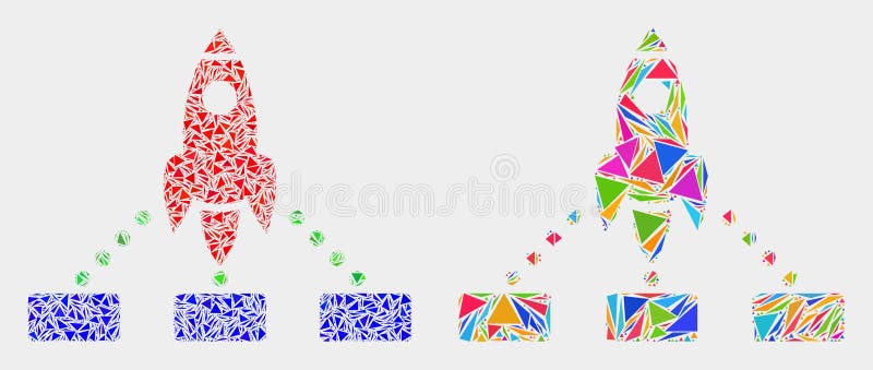 Vector Rocket Links Mosaic Icon of Triangles Stock Vector ...