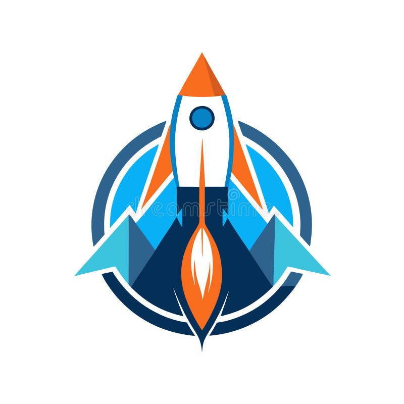 Modern Rocket Launching Logo Graphic Depicting Innovation and Growth in ...