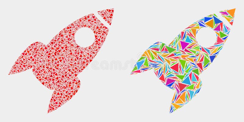 Vector Rocket Mosaic Icon of Triangles Stock Vector - Illustration of ...