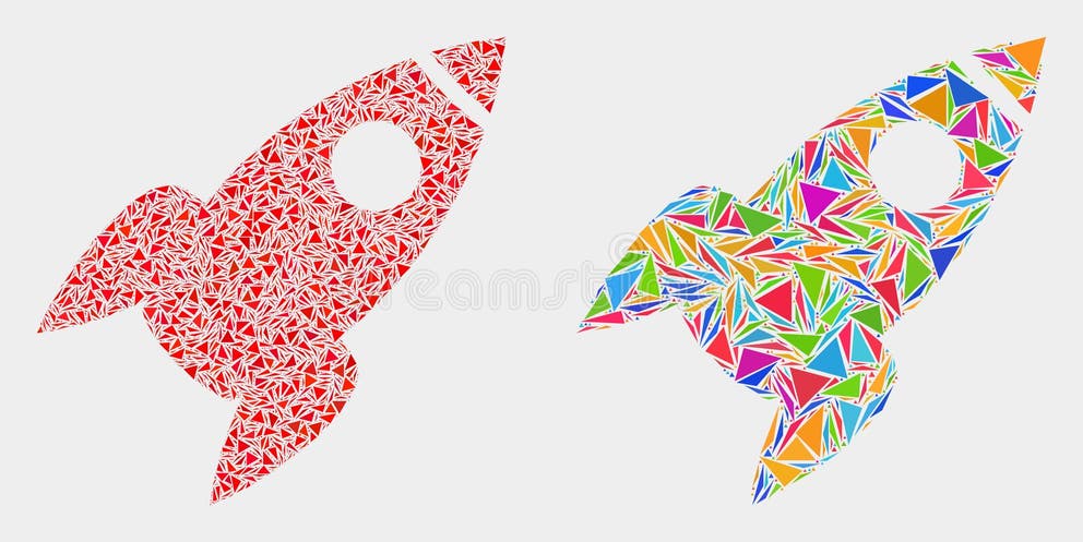 Vector Rocket Mosaic Icon of Triangles Stock Vector - Illustration of ...
