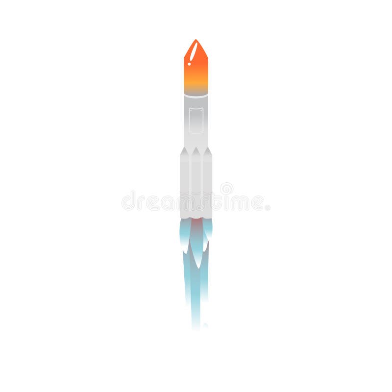 Vector Rocket Taking Off with Fire Stock Vector - Illustration of fire ...