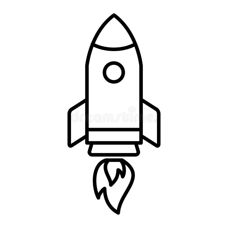 Vector Rocketship Outline Icon Design Stock Vector - Illustration of ...