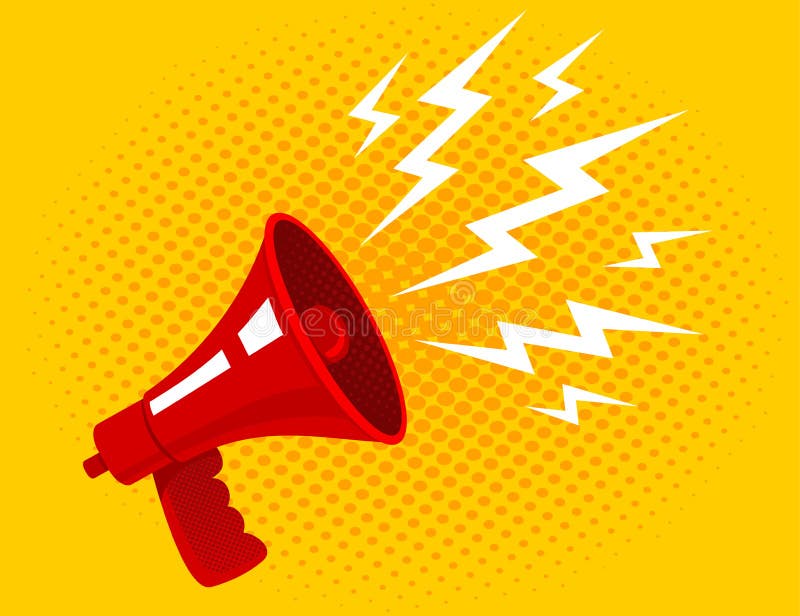 Affiche met megafoon vector illustratie. Illustration of openbaar ...