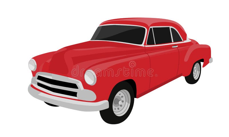 Vector rode oude auto vector illustratie. Illustration of kleur - 53609865