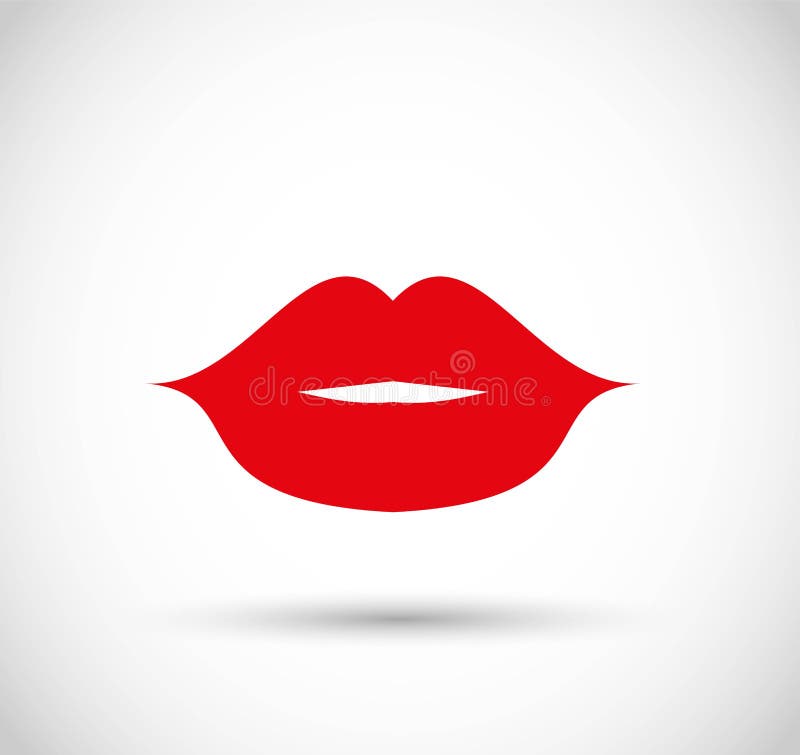 Vector Rojo Hermoso Del Icono De Los Labios Ilustración del Vector ...