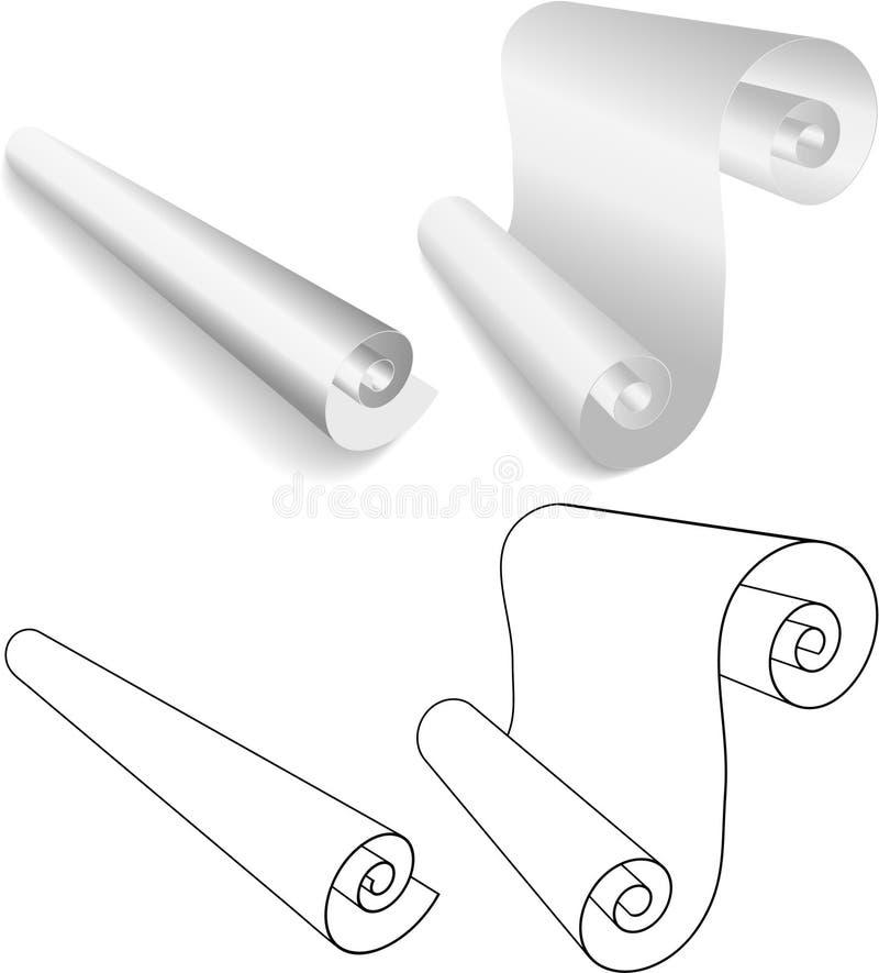 Vector rol vector illustratie. Illustration of gekruld - 9441674