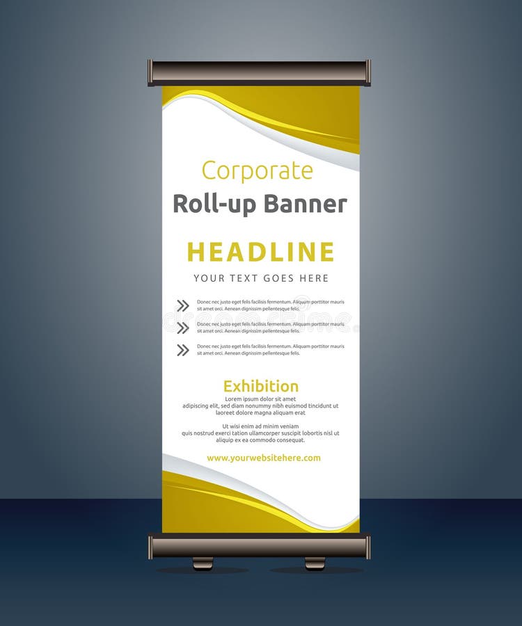 Vector Rollup Banners Template with Business Presentation Design ...
