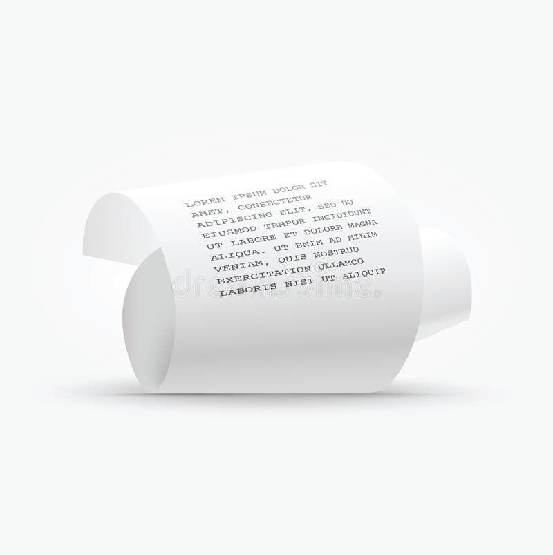 Vector Rolled Receipt. - Illustration Stock Vector - Illustration of ...