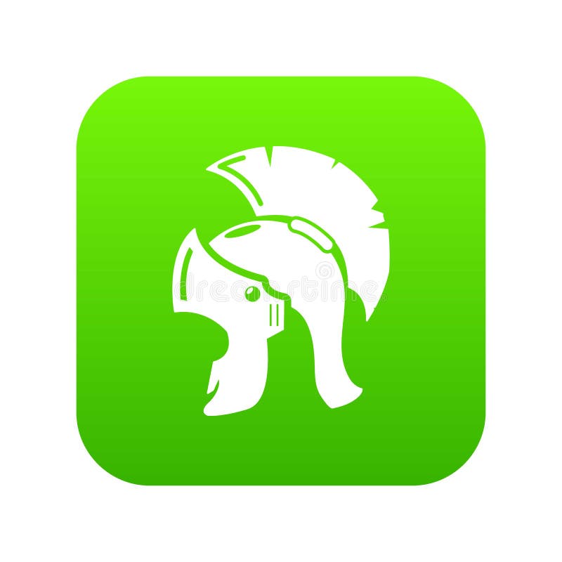 Vector Romano Del Verde Del Icono Del Casco Ilustración Del Vector