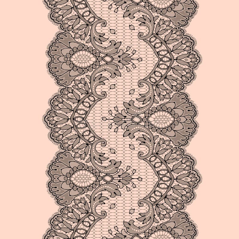 Vector Lace Ribbon Seamless Pattern. Stock Vector - Illustration of ...