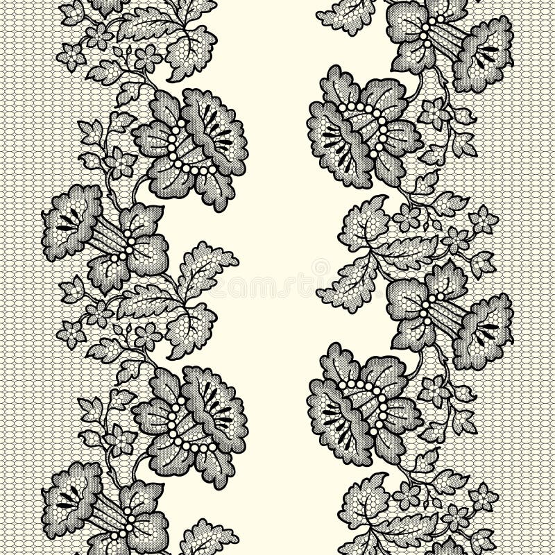 Vector Lace Ribbon Seamless Pattern. Stock Vector - Illustration of ...