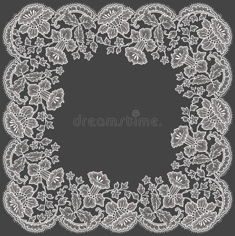 White Square Lace Frame. Vector Background. Stock Vector - Illustration ...