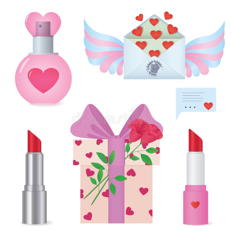 Vector romantic set stock vector. Illustration of isolated - 170764043