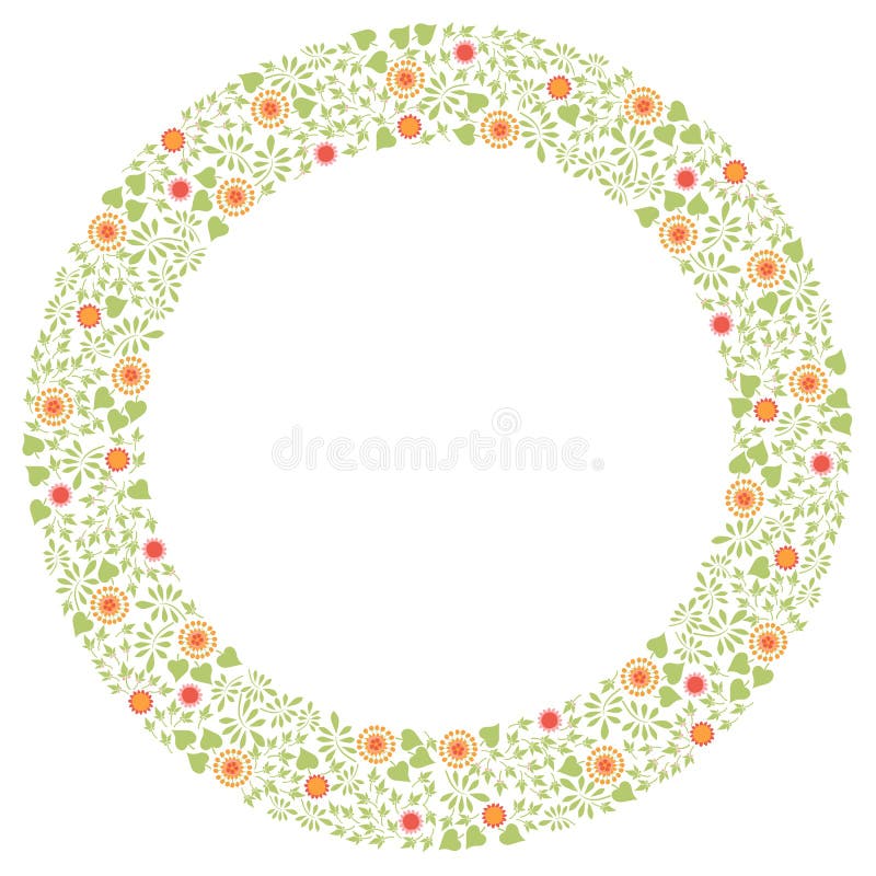 Vector Rond Kader Voor Tekst Van Bloemen Vector Illustratie ...
