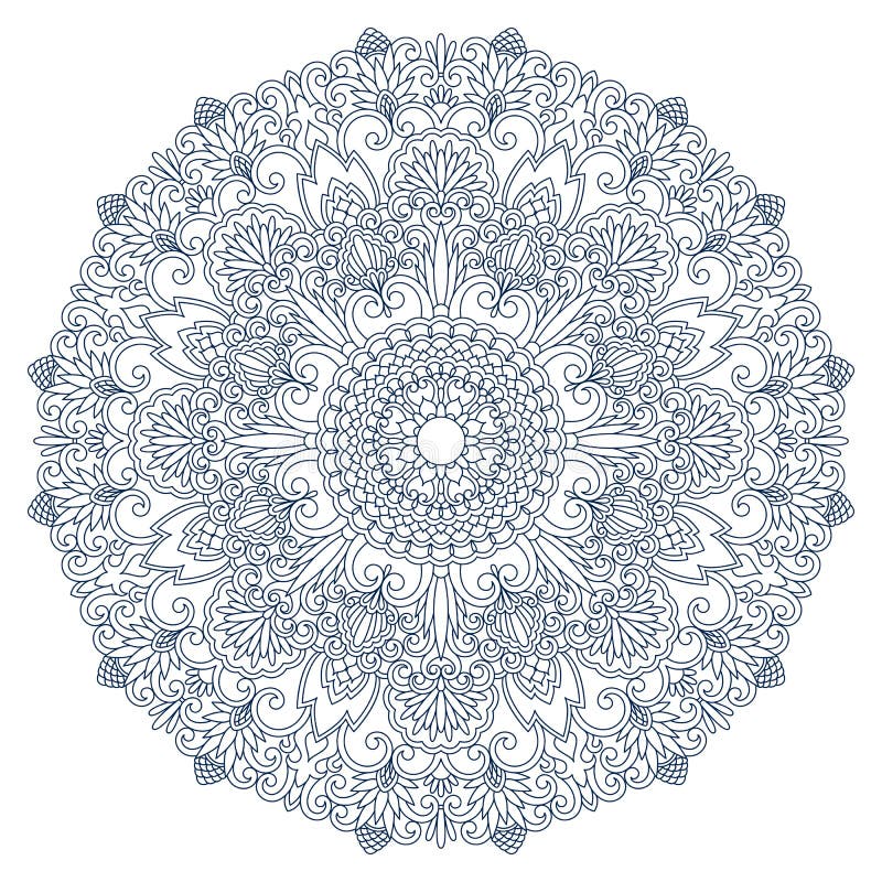 Rond Ornament Voor Ontwerp Op Zwarte Vector Illustratie - Illustration ...