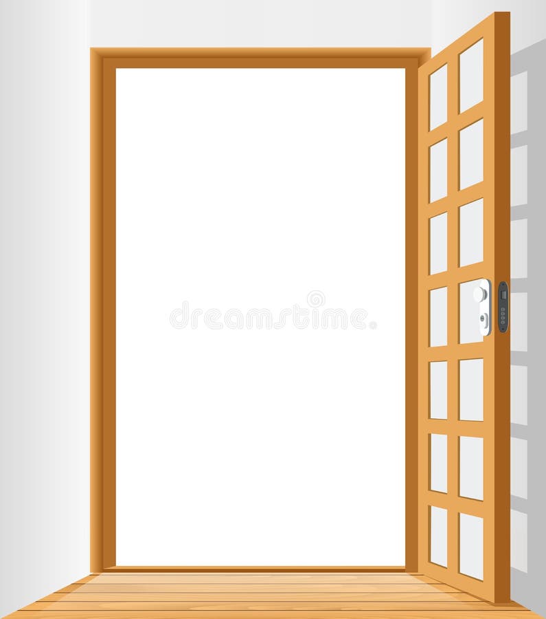 Vector Room with Opened Door Stock Vector - Illustration of imagination ...