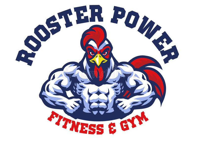 Rooster Bodybuilder Mascot Logo Stock Vector - Illustration of muscle ...