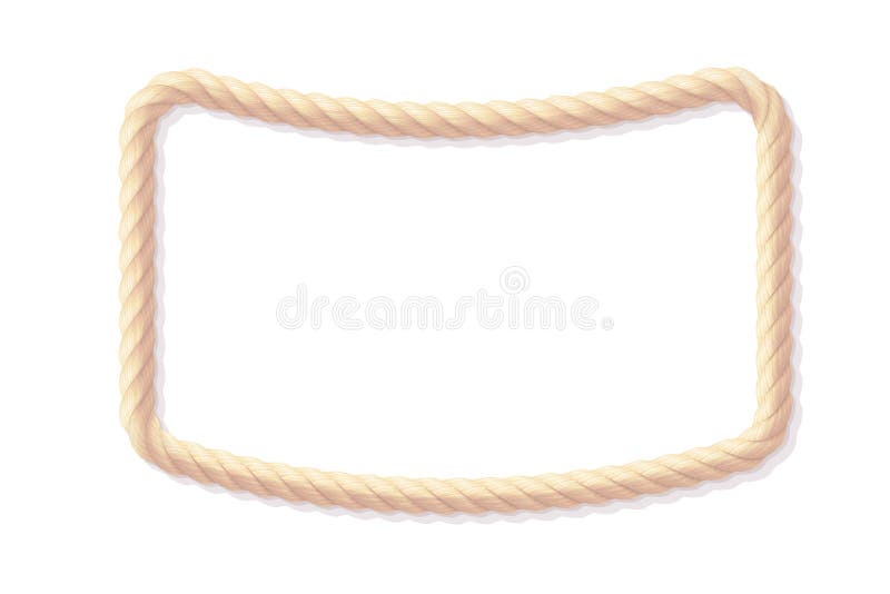Vector Realistic Rope Frame Stock Vector - Illustration of hemp, loop ...
