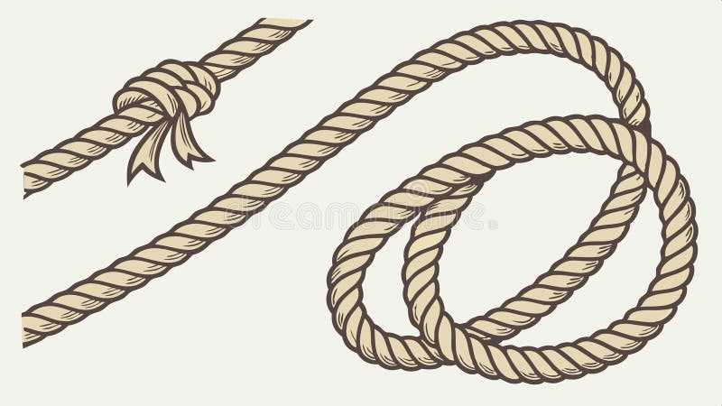 Rope Illustrations Set, Nautical Design Elements Vector Design ...