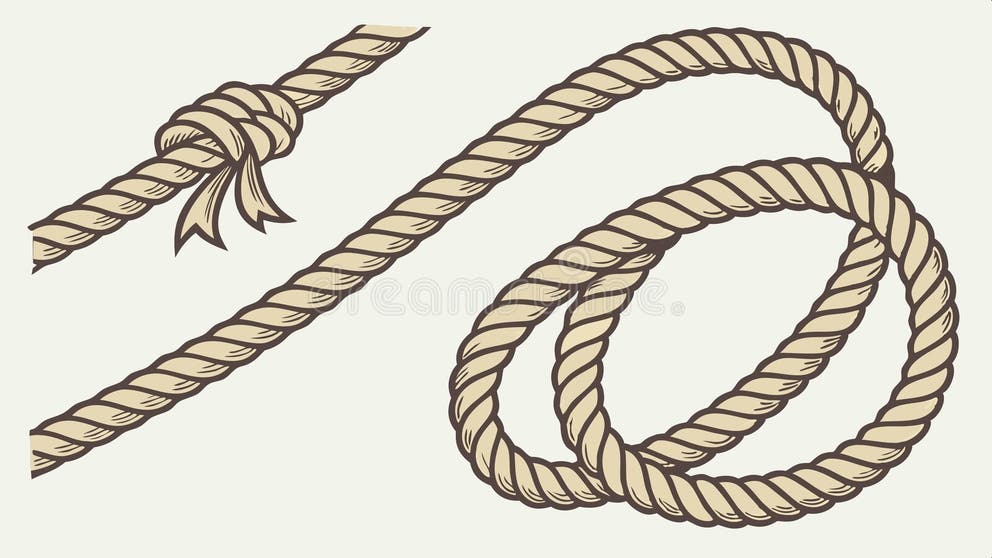 Rope Illustrations Set, Nautical Design Elements Vector Design ...