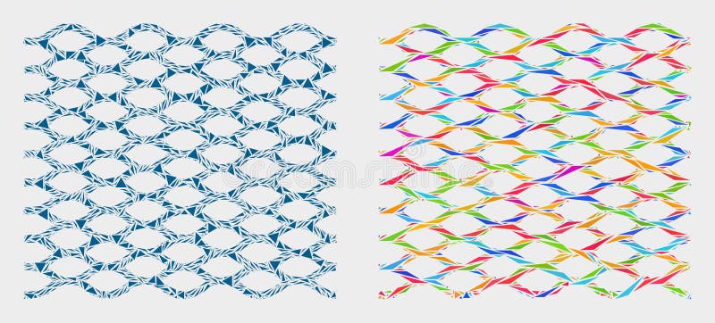 Vector Rope Mesh Mosaic Icon of Triangle Items Stock Vector ...