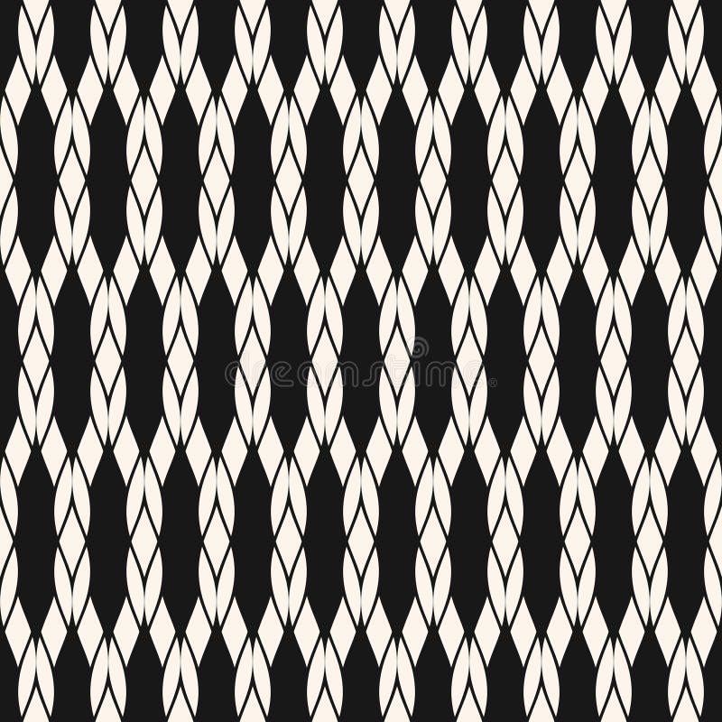 Vector Rope Seamless Pattern. Black and White Geometric Nautical ...
