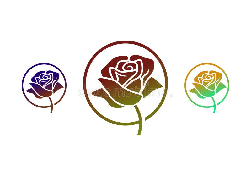 Vector Rose Flower Emblem. Simple Rose Logo Template, Stock Vector ...