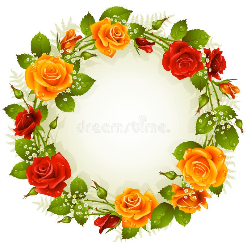 Red Rose Circle Border Stock Illustrations – 3,835 Red Rose Circle ...