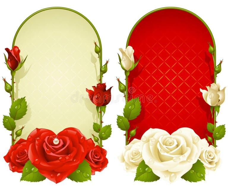 Vector Rose Frames Isolated on White Background Stock Vector ...