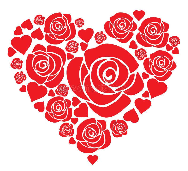 Vector Rose Heart stock vector. Illustration of glow - 312035458