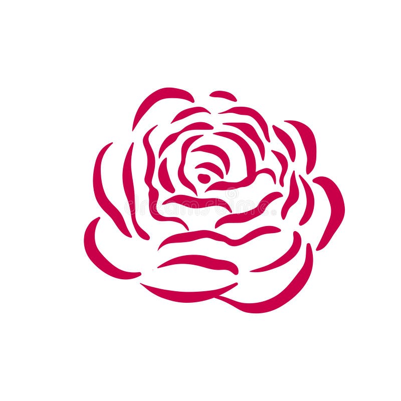 Vector Rose Symbol Illustration on White Background Stock Vector ...